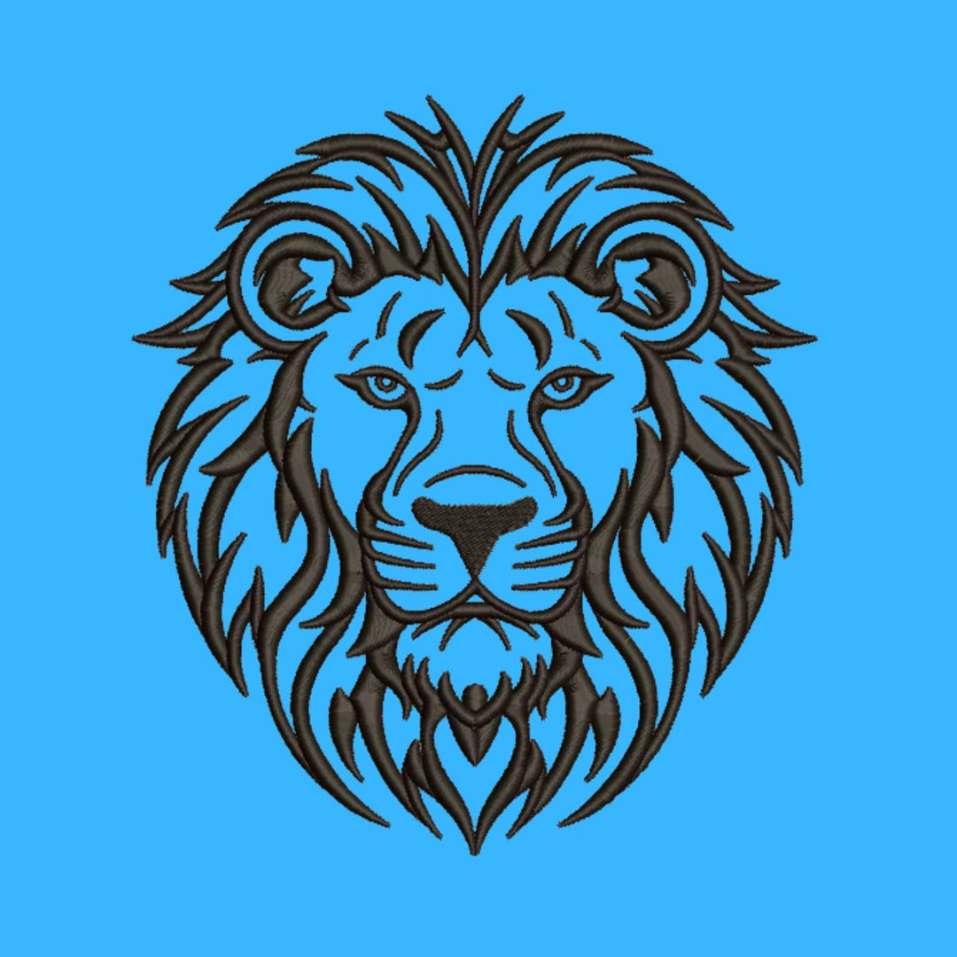 Majestic Lion Head Embroidery Design | Powerful Wildlife Stitch ...