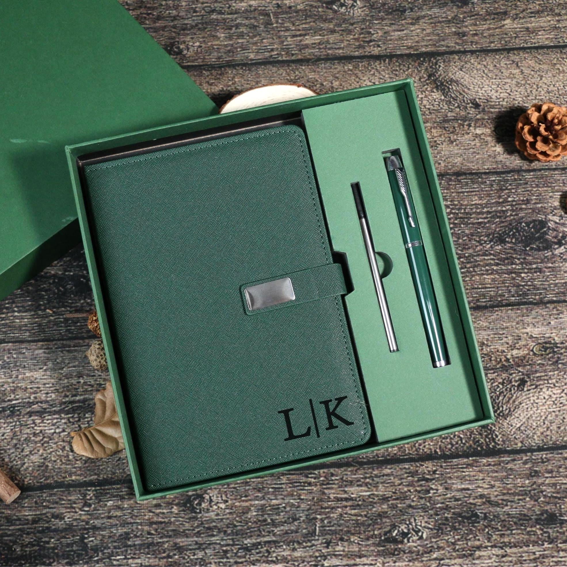 Custom Engraved Notebook With Pen, Leather Notebook Set, End of Year ...