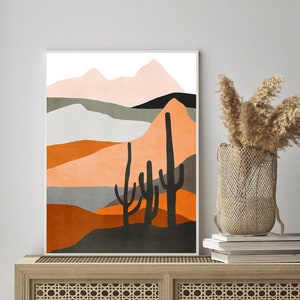 Desert Print, Southwestern Decor, Desert Art, Mountain Print, Modern ...