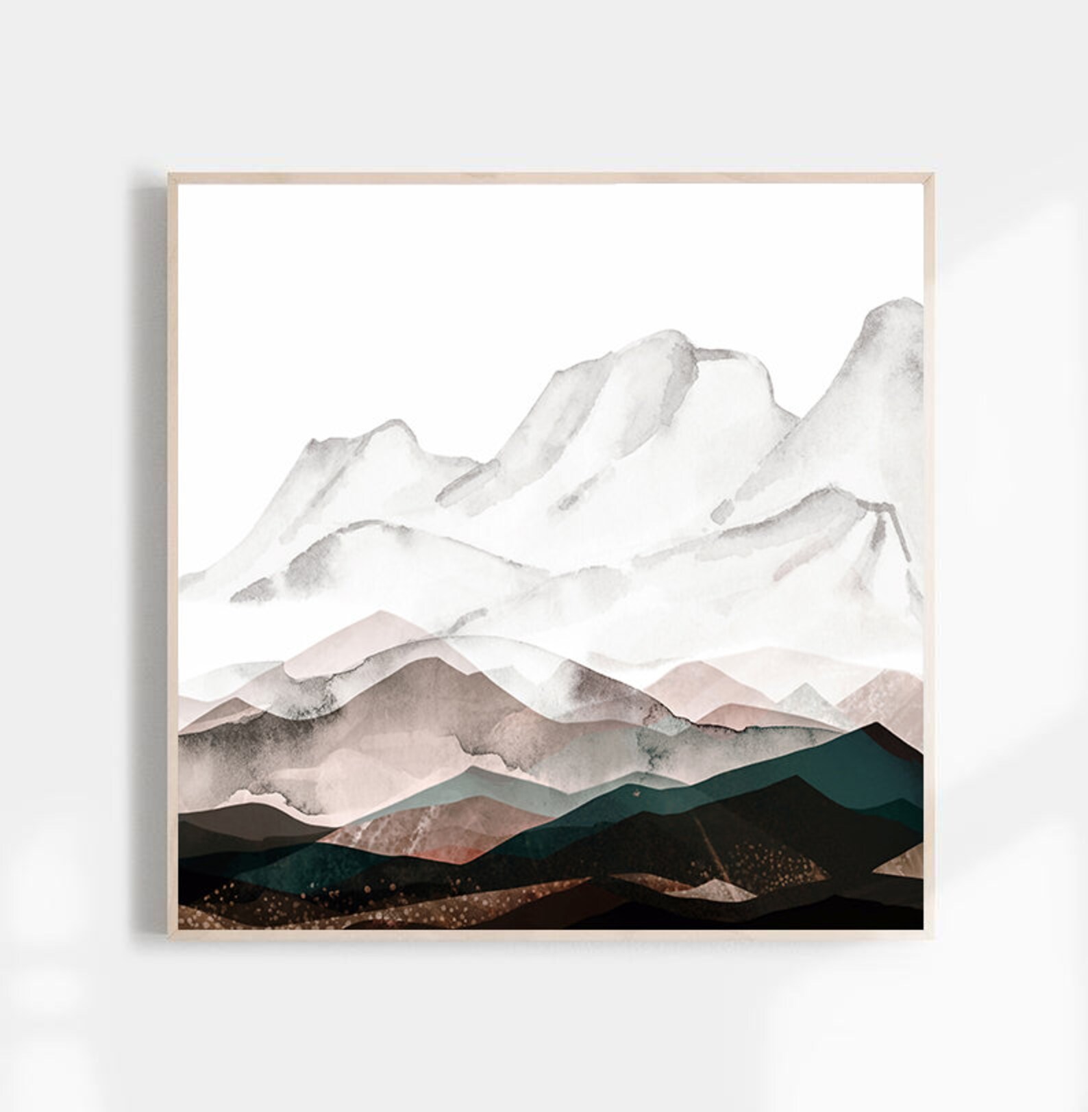 Watercolor Mountain Print Mountain Wall Art Watercolor - Etsy