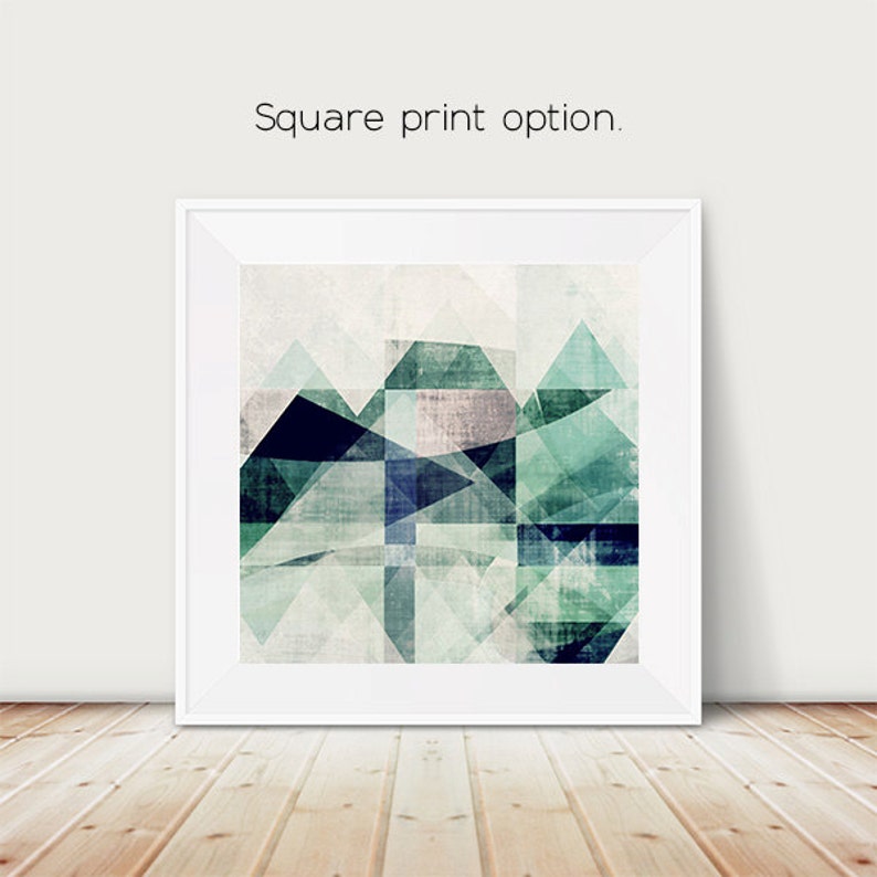 Blue art geometric print geometric wall art home decor | Etsy