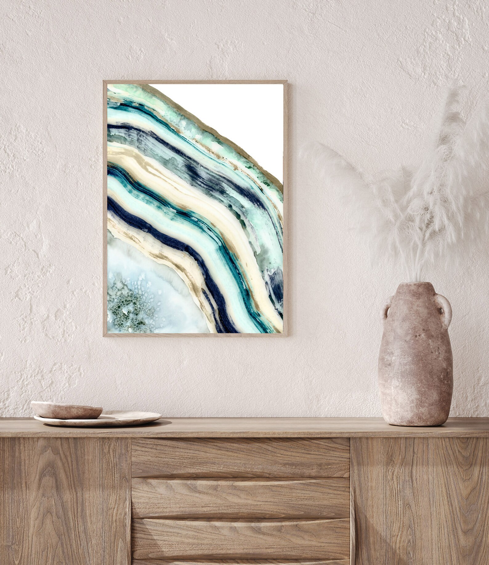 Gemstone Painting Geode Wall Decor Crystal Print Agate Wall - Etsy