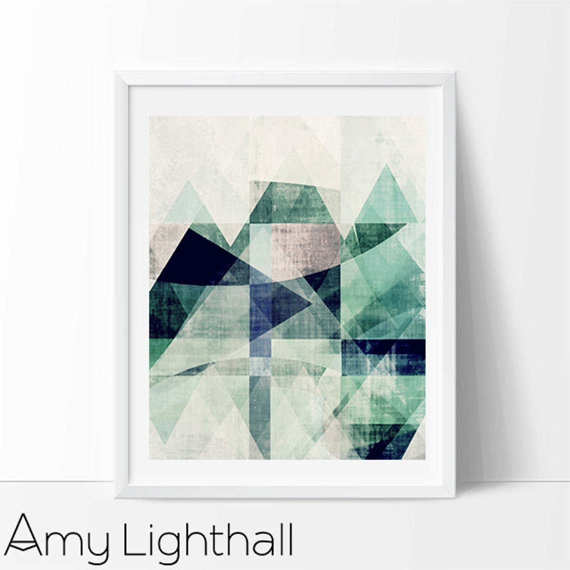 Blue art geometric print geometric wall art home decor | Etsy