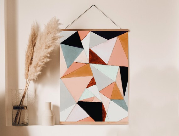 Geometric Print Abstract Geometric Triangles Art Triangle - Etsy