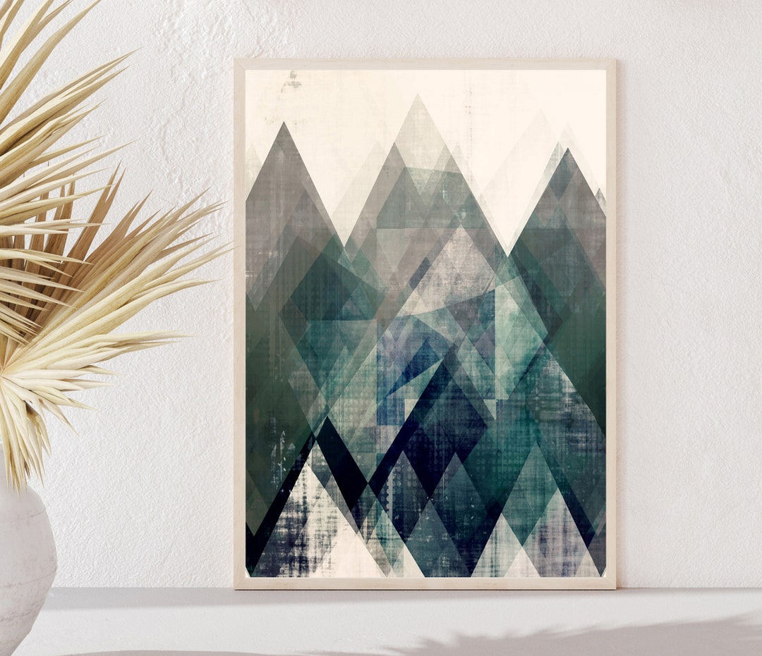 Mountains Print Abstract Print Geometric Wall Art Abstract - Etsy