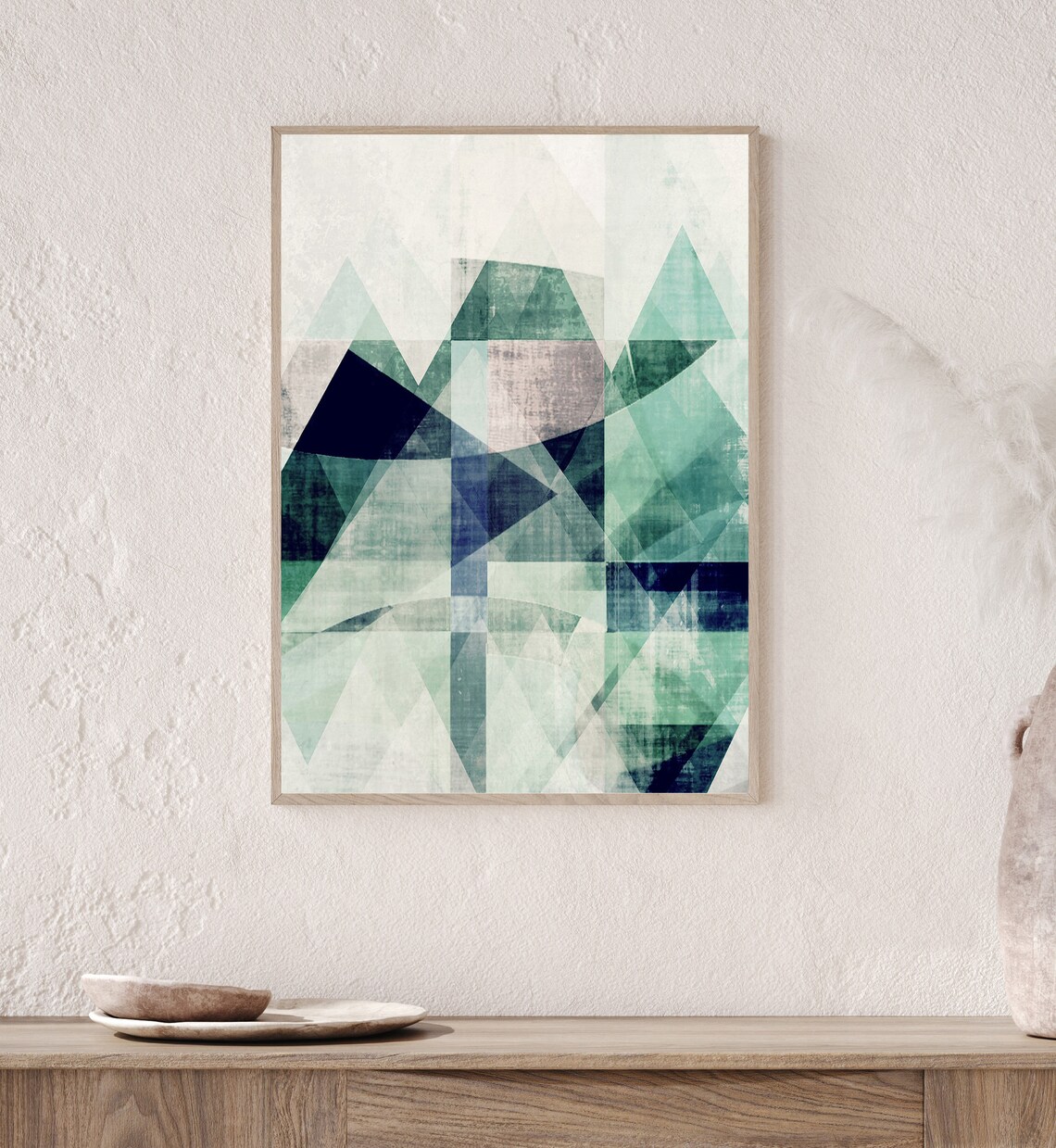 Blue Art Geometric Print Geometric Wall Art Home Decor - Etsy UK