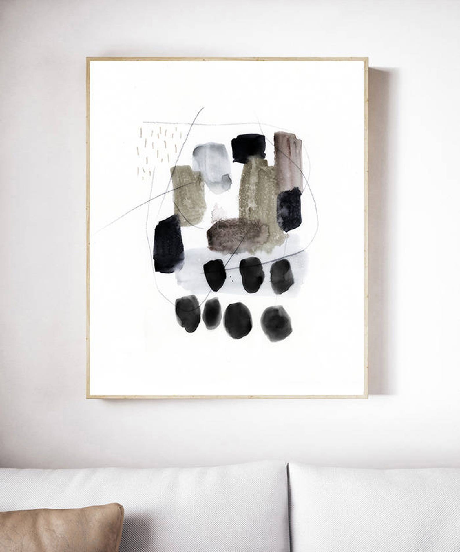 Geometric Design Watercolor Brush Stroke Visual Art Print - Etsy