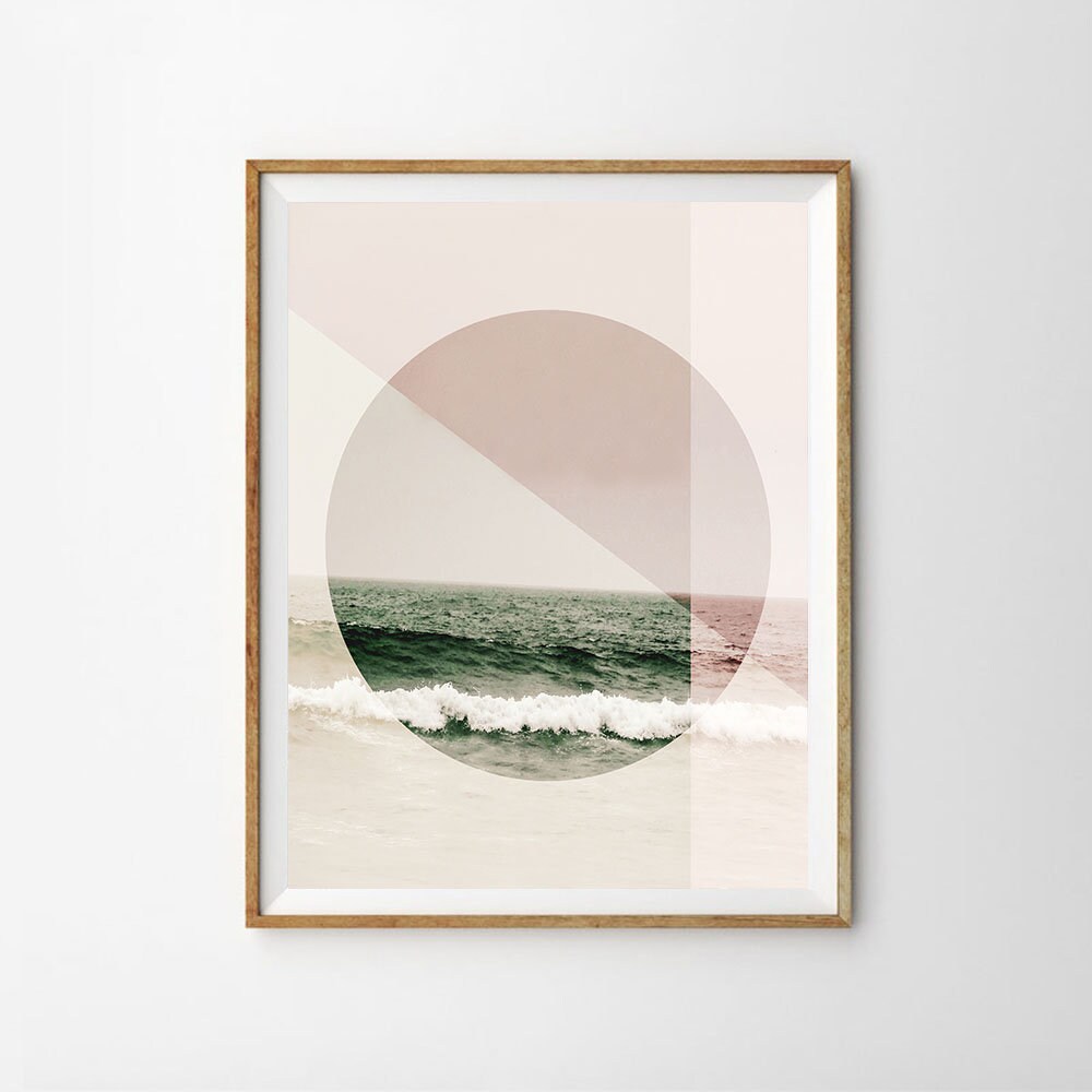Geometric ocean art geometric beach art graphic design | Etsy