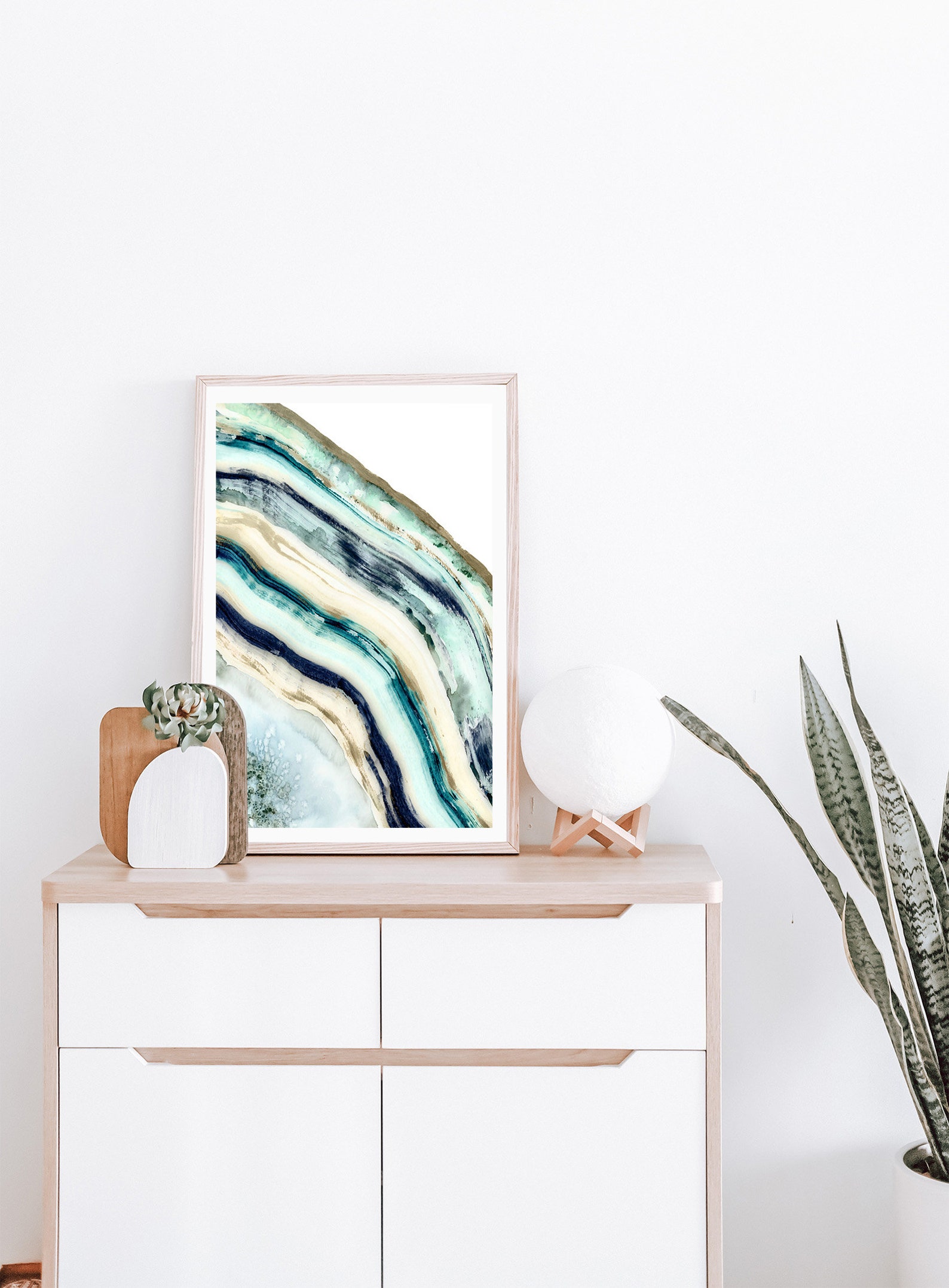 Agate Print Watercolor Agate Painting Agate Wall Art Geode | Etsy