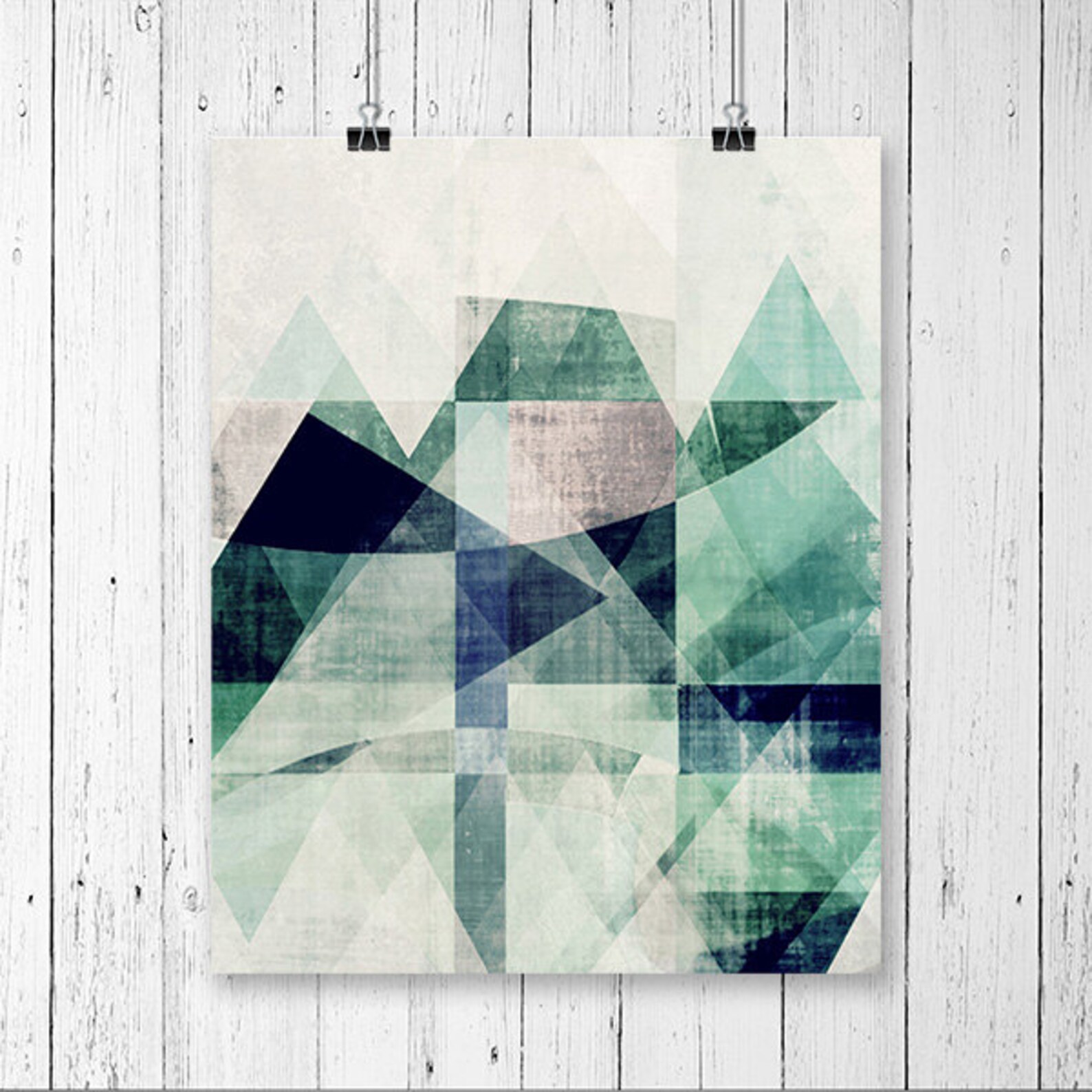 Blue art geometric print geometric wall art home decor | Etsy