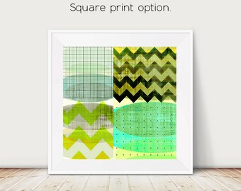 An Abstract Oil Painting in Geometric Nordic Style Large Wall Art ...