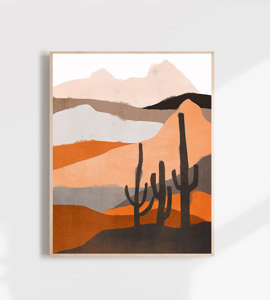 Desert Print Southwestern Decor Desert Art Mountain Print | Etsy