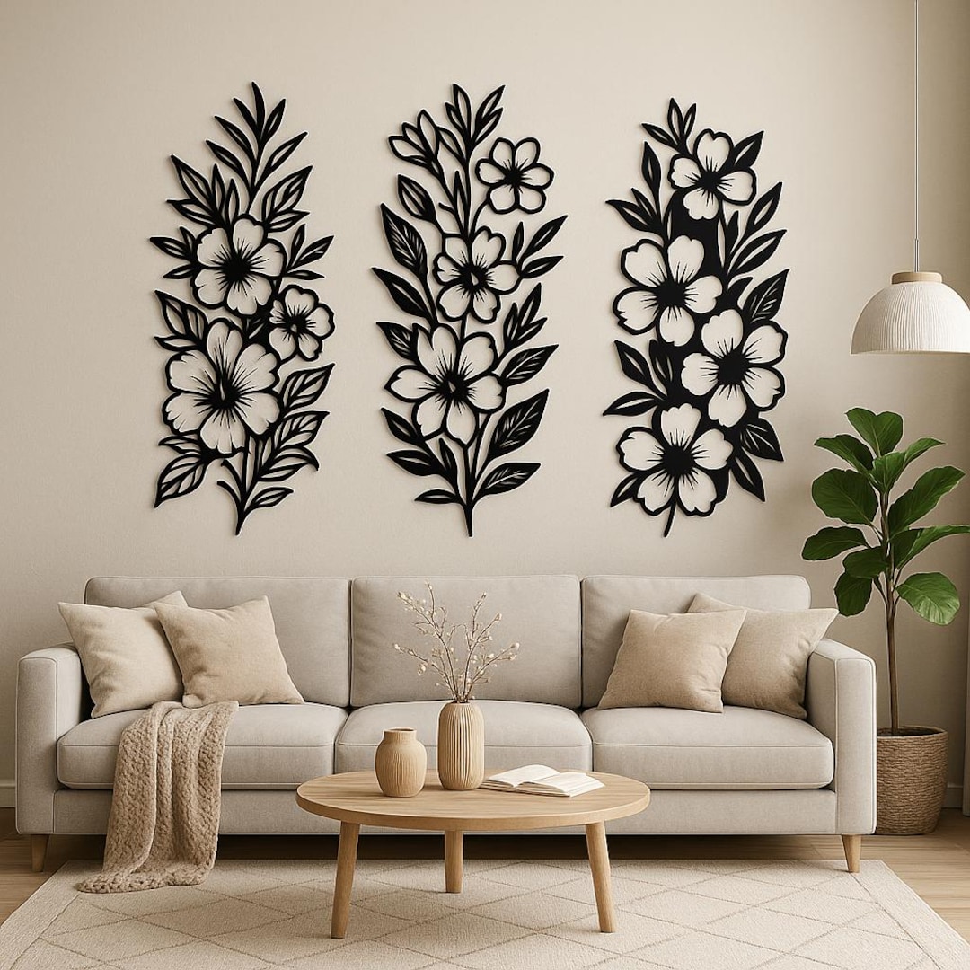 Floral Metal Wall Art SVG DXF Bundle | Laser Cut File | CNC Plasma Cut ...