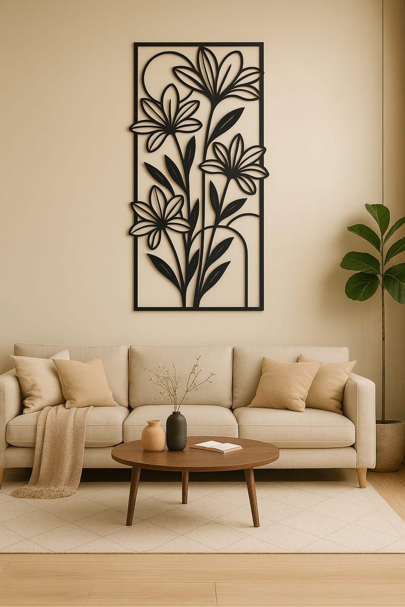 Floral Metal Wall Art SVG DXF Bundle | Laser Cut Decor (digital ...