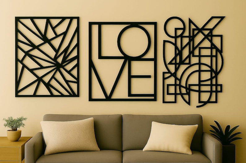 LOVE Metal Wall Art SVG DXF Digital Files | Modern Typography Cnc Laser ...
