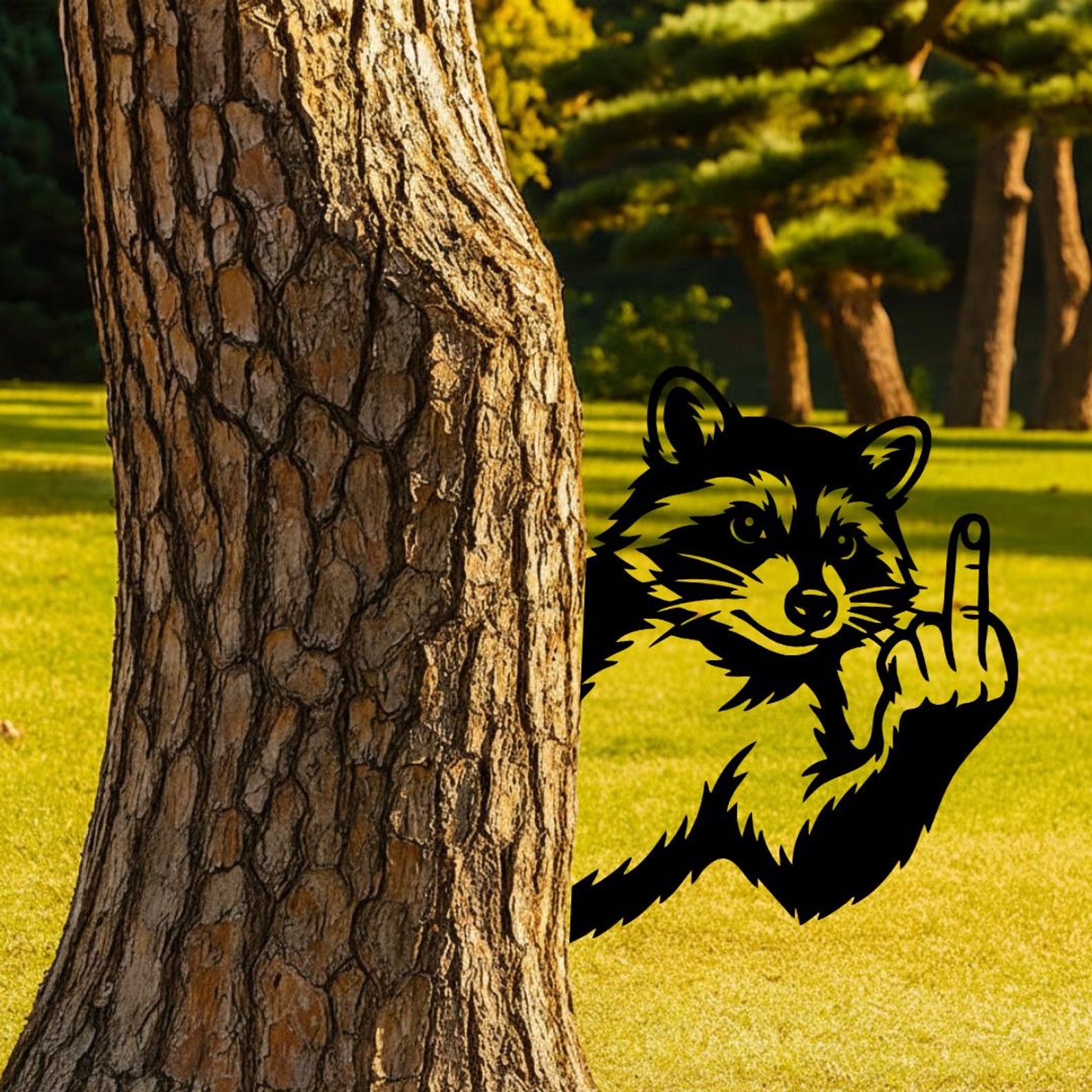 Funny Raccoon Middle Finger Vector – Sarcastic Yard Sign Cut Files ...