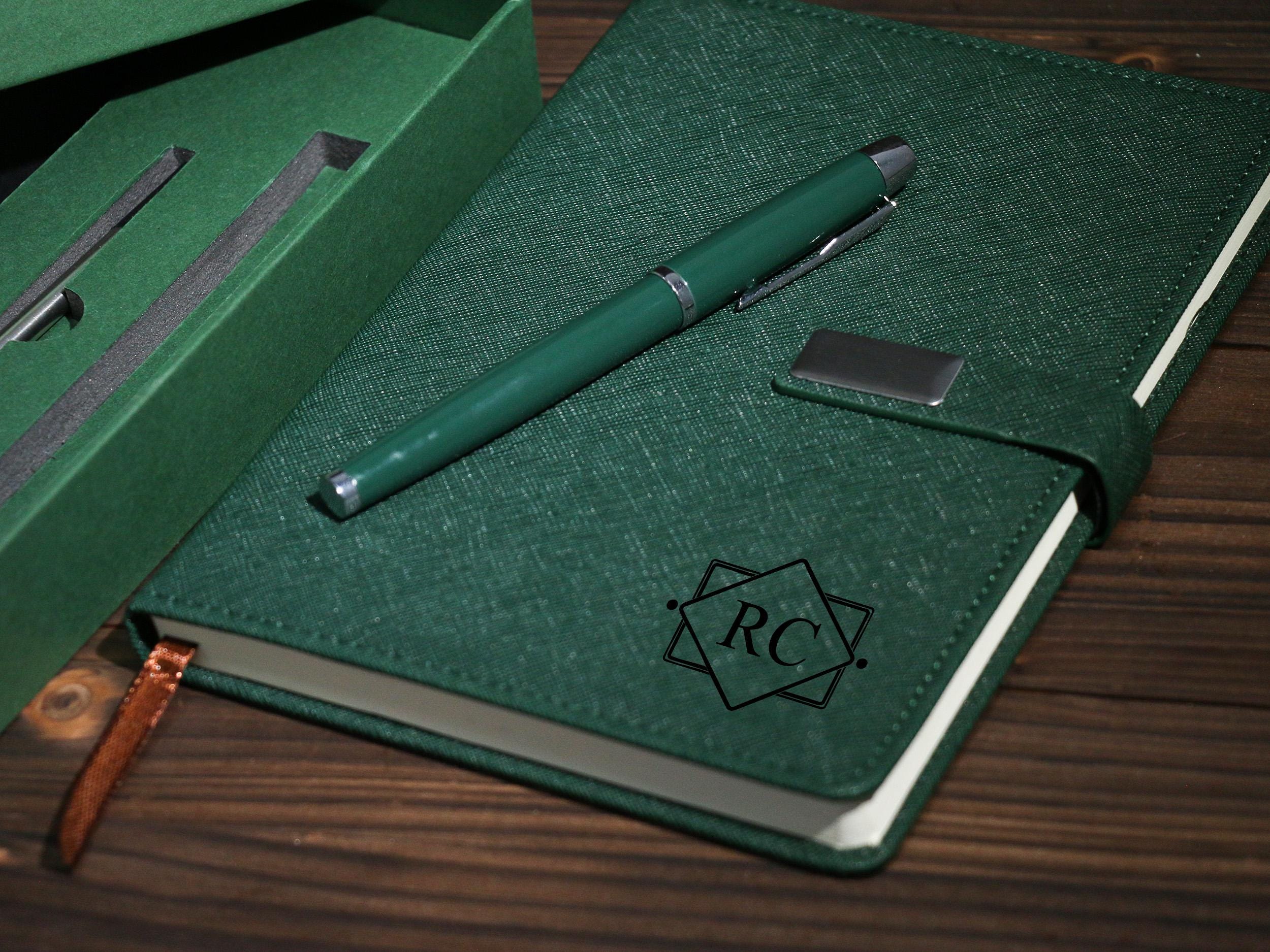 Personalized Engraved Leather Notebook Set With Thermos Cup & Pen - Etsy