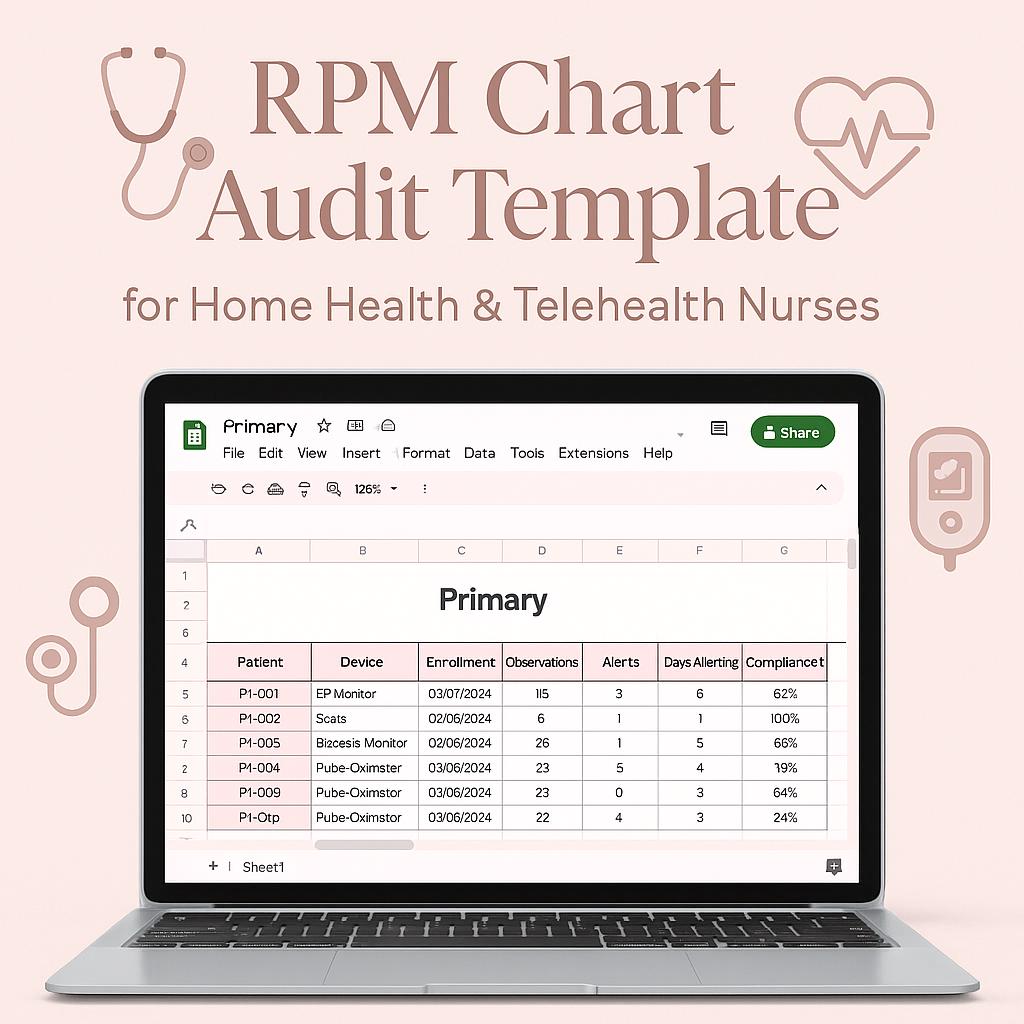 RPM Chart Audit Template for Home Health & Telehealth Nurses - Etsy