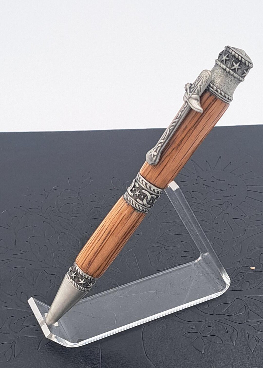 Jim Beam Barrel Stave Cowboy Twist Pen: Antique Pewter Finish - Case ...