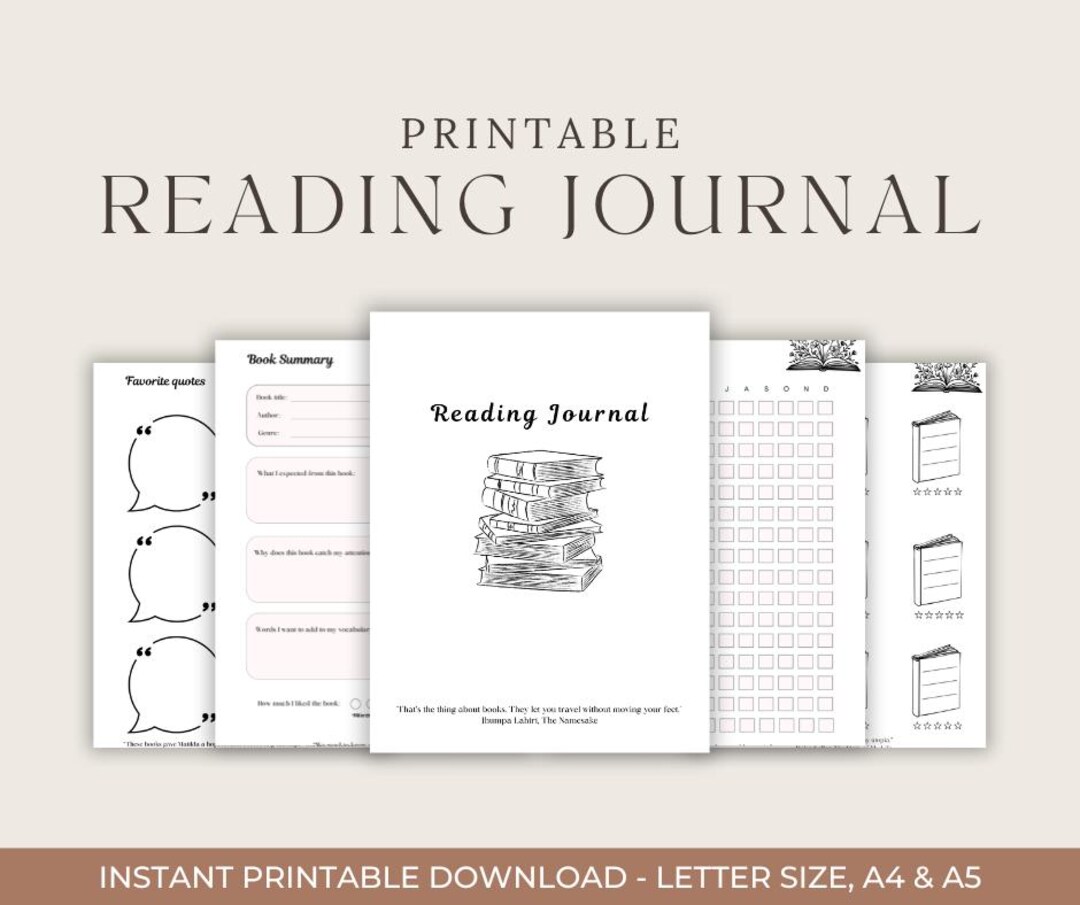 Reading Journal, Book Tracker Printable, Student Book Log, Book Review ...