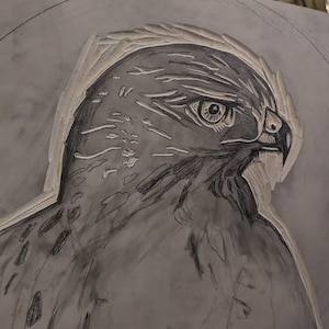 Red Tailed Hawk Original Handmade Large Linocut Print Linoleum Carved ...