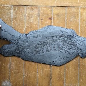 Red Tailed Hawk Original Handmade Large Linocut Print Linoleum Carved ...