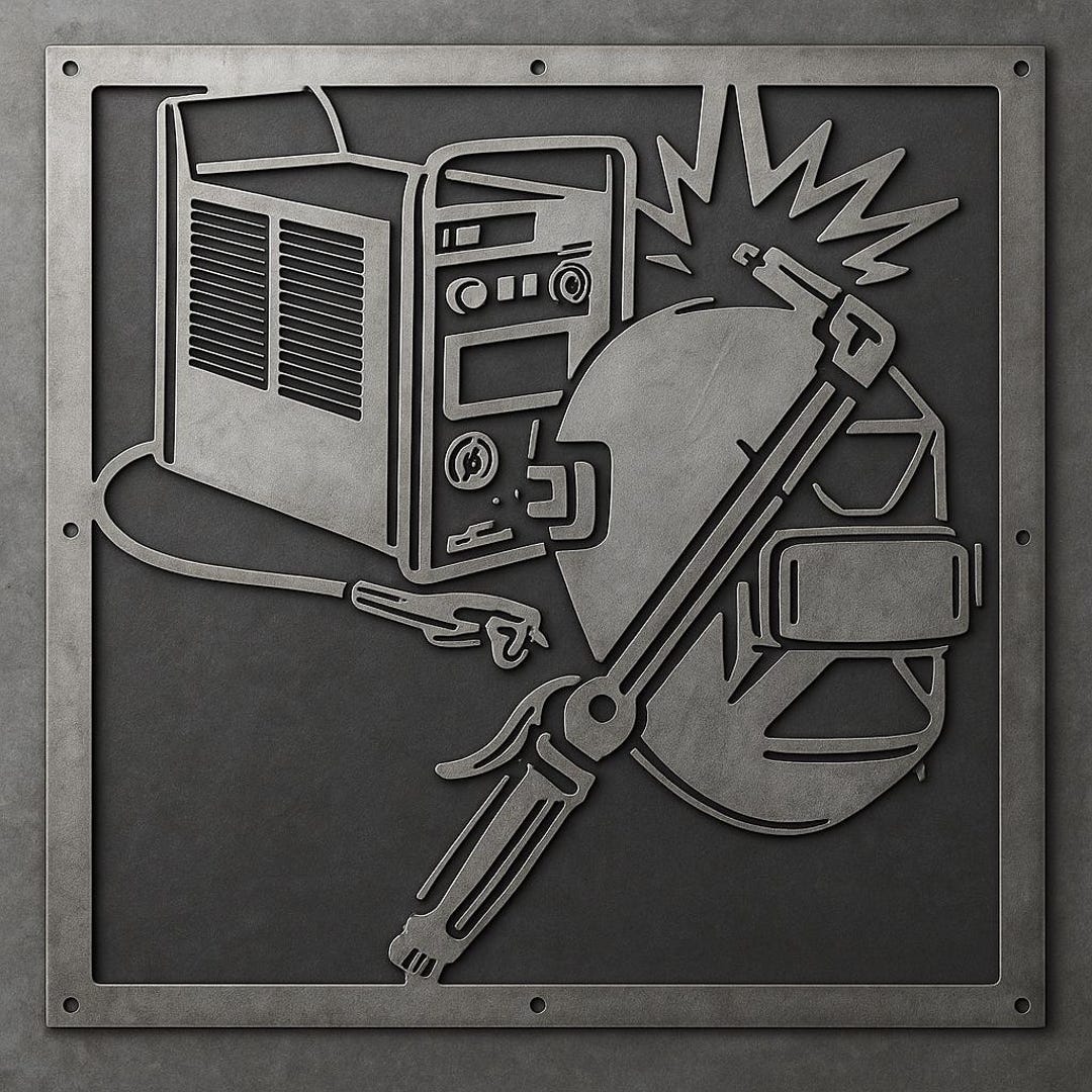 Welder DXF File - Welding Machine Metal Art, Garage Sign (digital ...