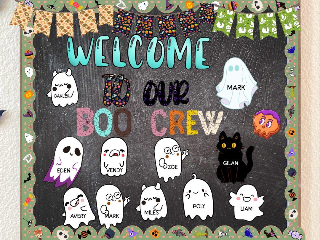 Halloween Boo Crew Bulletin Board Kit: Spooky Classroom Decor (digital ...
