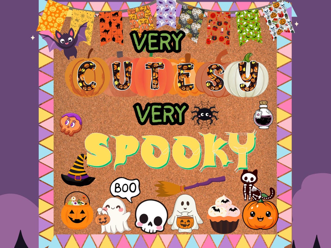 Halloween Bulletin Board Classroom Decor Kit, Printable Classroom Decor ...