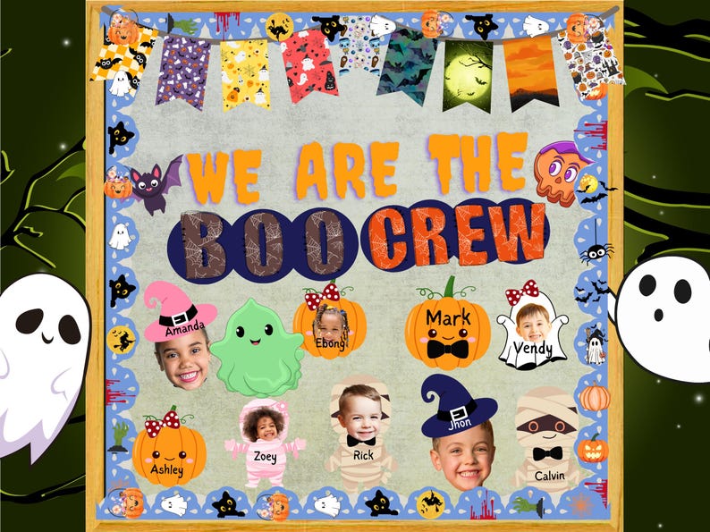 Halloween Bulletin Board Ghost Boo Crew Kit PDF, Printable Classroom ...