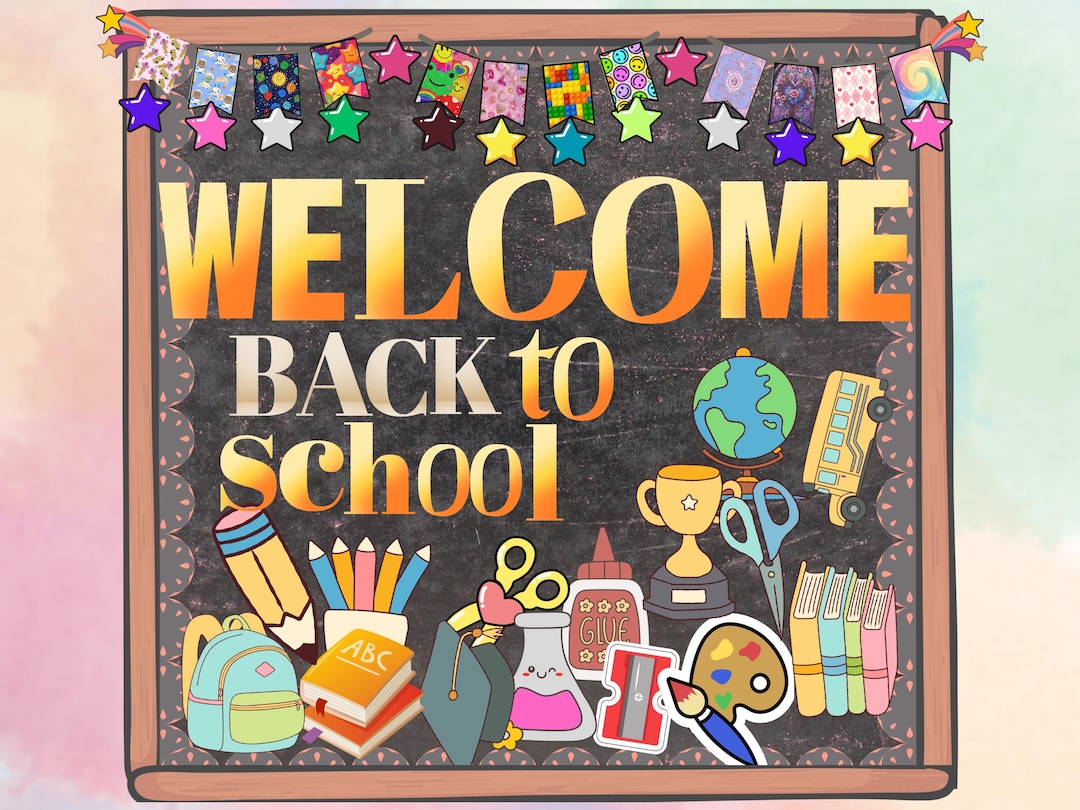 Welcome Back to School Bulletin Board Kit: Printable Classroom Decor ...