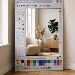 MS Paint Style Retro Mirror Wall Art, Windows XP Inspired Pixel Frame ...