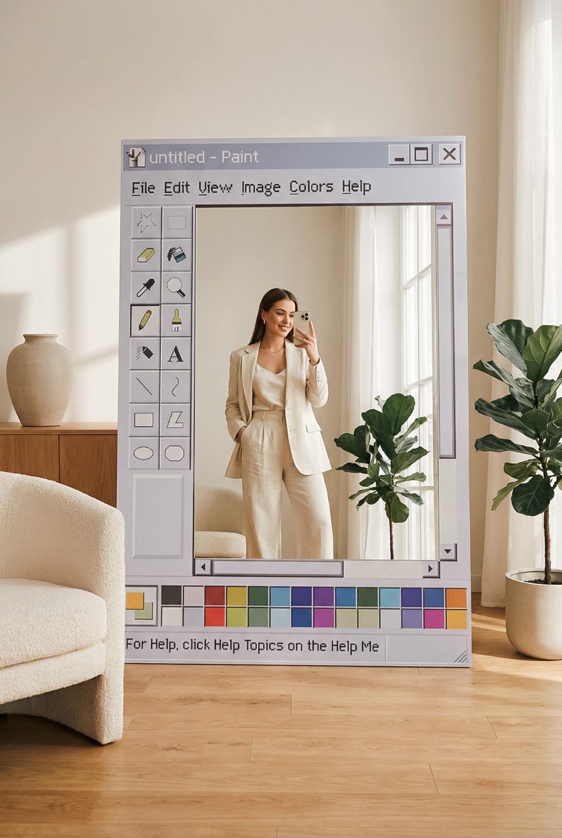 MS Paint Style Retro Mirror Wall Art, Windows XP Inspired Pixel Frame ...