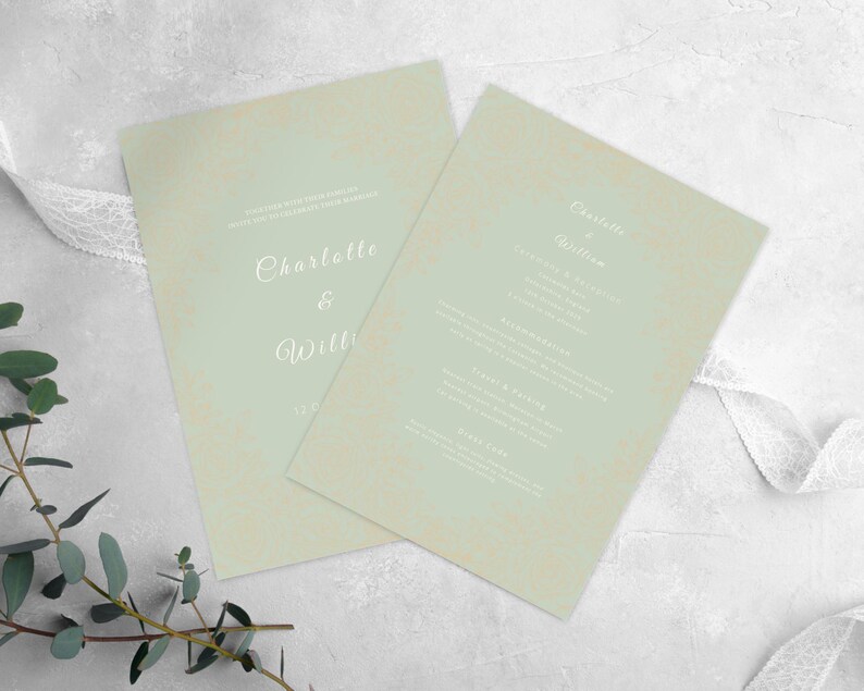 Editable Wedding Invitation, Save the Date, Details, RSVP, Table No ...
