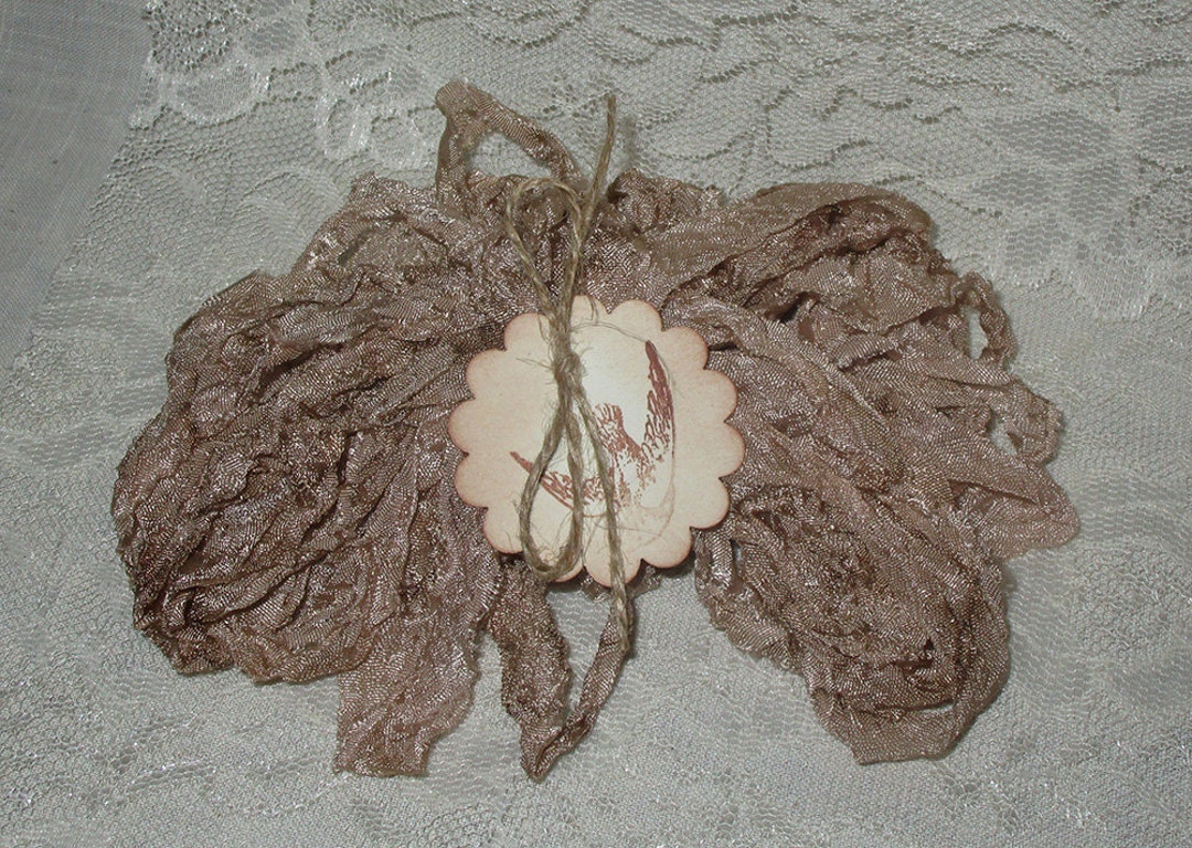 Scrunched Seam Binding Ribbon, 10 Yards Tea Stained Seam Binding ...