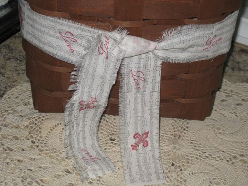 Handmade Vintage Muslin Ribbon With French Script and Flower | Etsy