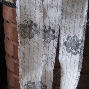 Handmade Vintage Muslin Ribbon With French Script and Flower - Etsy