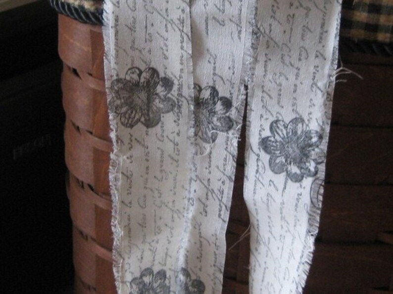 Handmade Vintage Muslin Ribbon With French Script and Flower - Etsy