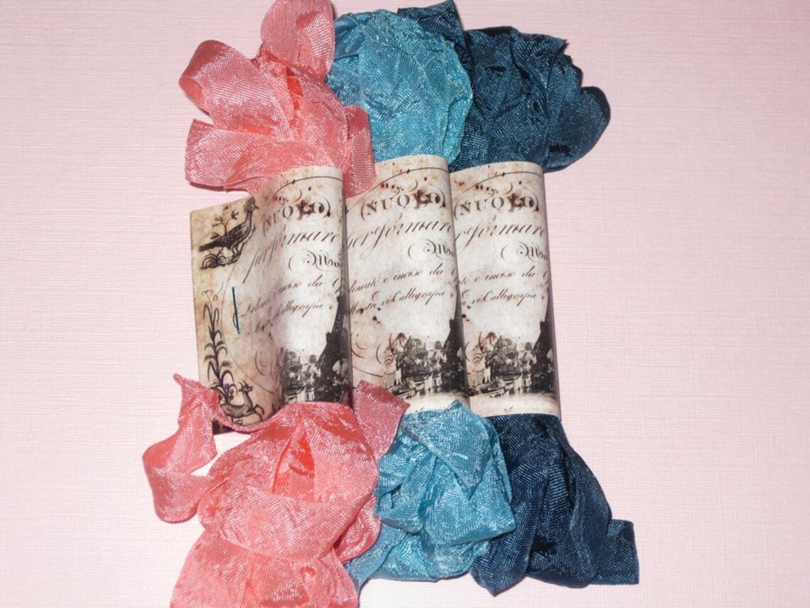 Scrunched Seam Binding Ribbon Crinkled and Dyed Vintage Deep | Etsy