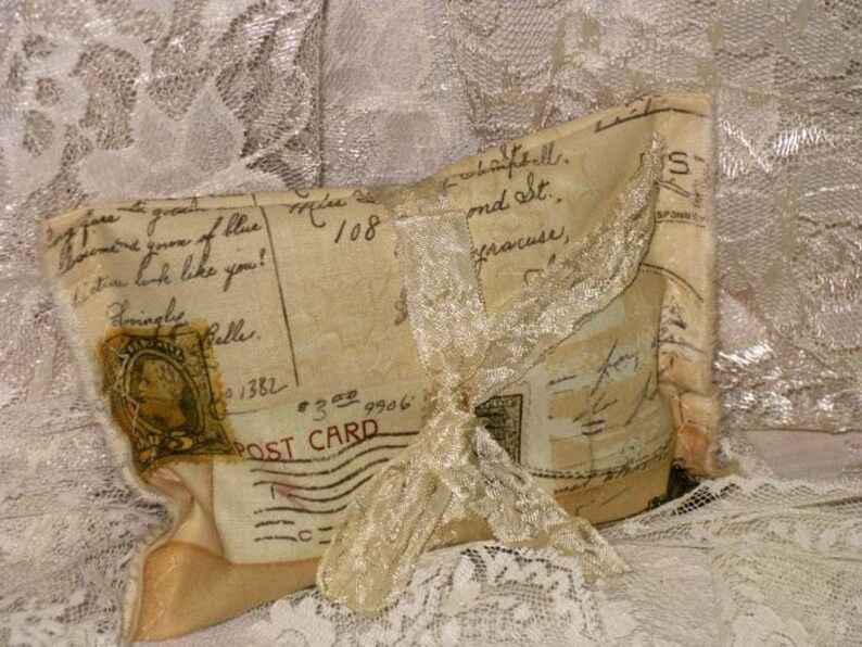 Lavender Sachet Handmade French Script Postcard Carte Postal | Etsy