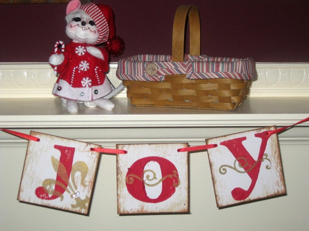 JOY Garland Banner Sign by Vintageparismarket ECS - Etsy