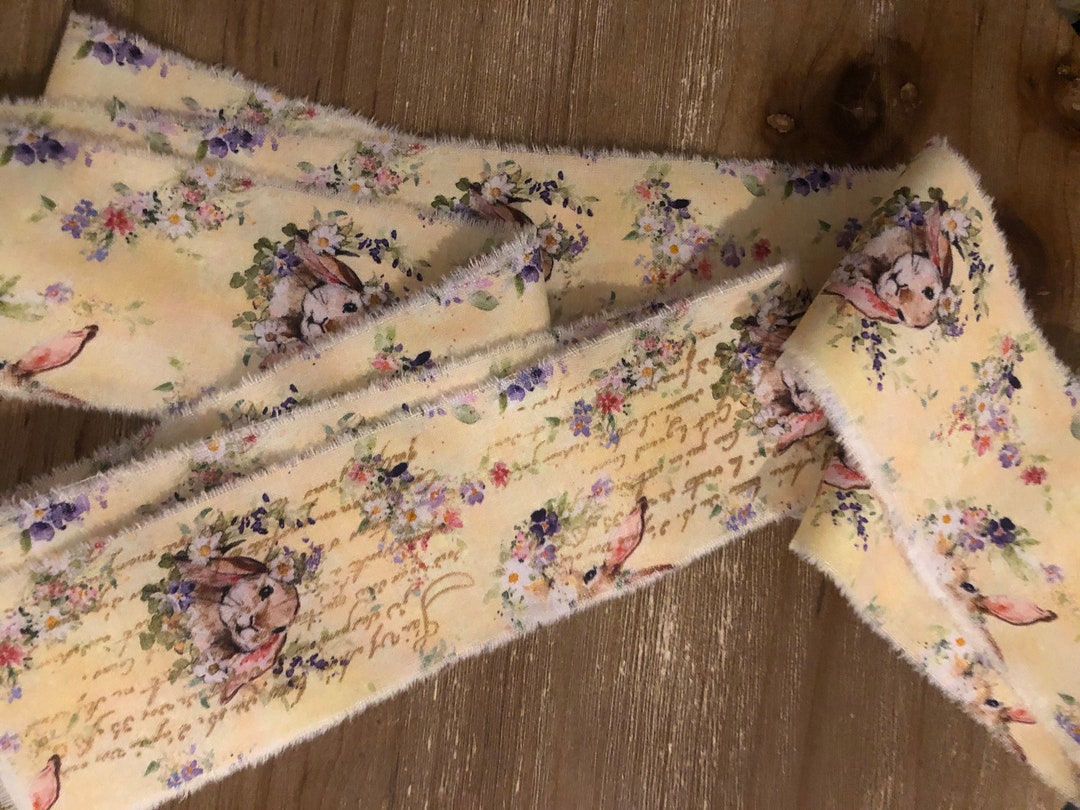 Easter Floral Bunny Trim, French Trim, Vintage Bunny Ribbon, Shabby ...