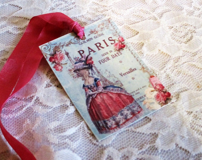 French Gift Tags, Antoinette Gift Tag, French Gift Tag, Mixed Media Art ...