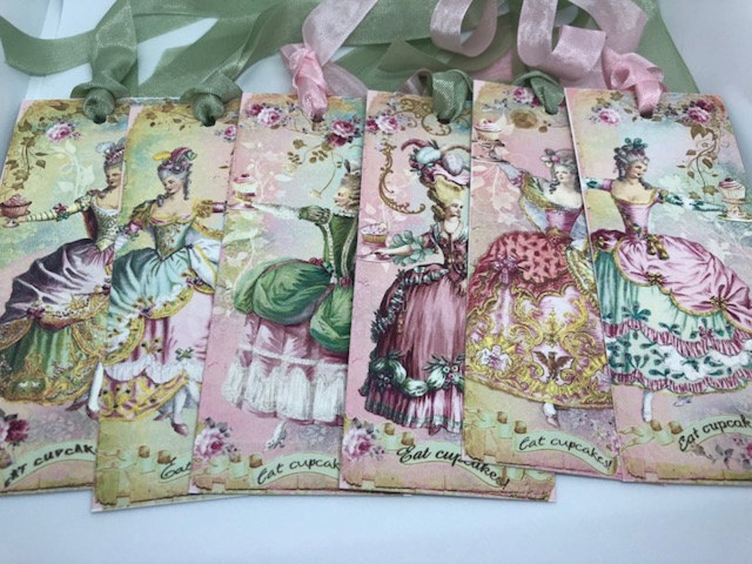 Marie Antoinette Bookmarks , French Theme Gift Tags , Eat Cake Bookmark ...