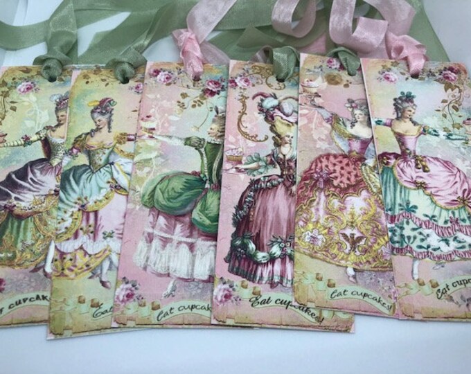 Marie Antoinette Bookmarks , French Theme Gift Tags , Eat Cake Bookmark ...