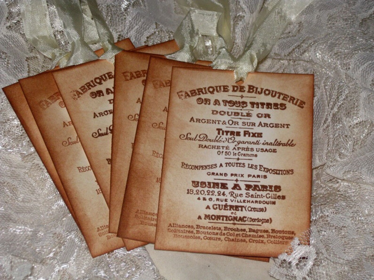 Vintage Bijouterie Gift Tags Hand Stamped and Distressed Marie | Etsy