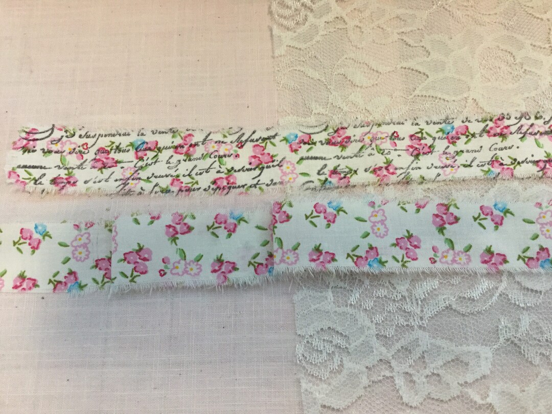 Decorative Distressed Ribbon, Floral Design, Distressed Ribbon, French ...