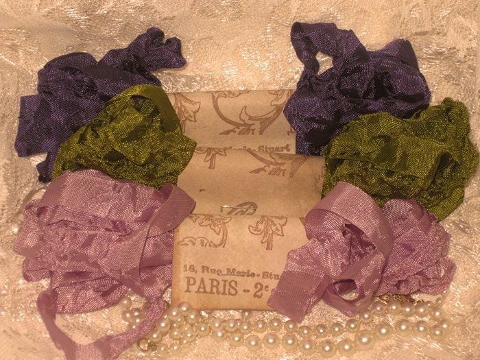 Scrunched Seam Binding Ribbon, Hand Crinkled Seam Binding Packaged ...