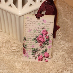 French Style Gift Tag, Paris Rose Gift Tag, Vintage Inspired Gift Tags ...