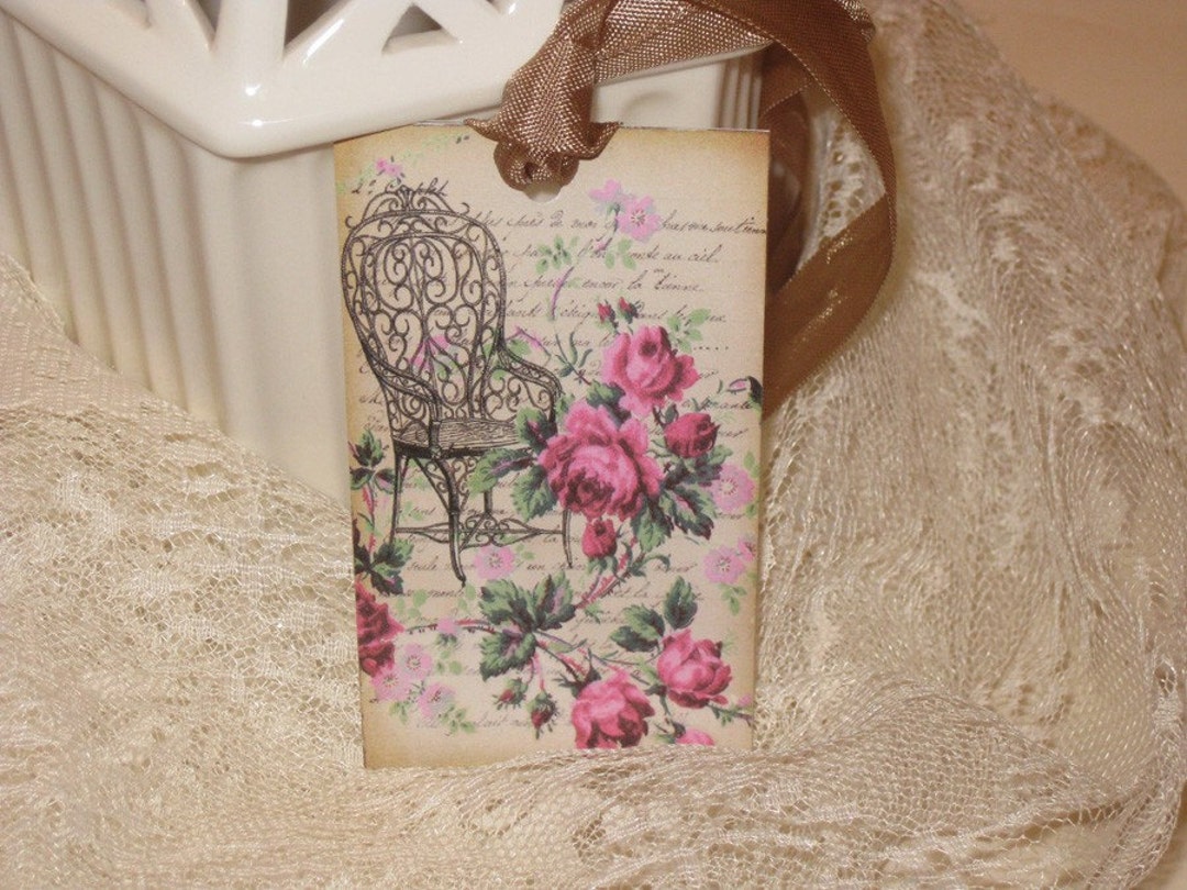 Vintage French Script and Floral Gift Tags Paris Apartment Ooh La La - Etsy